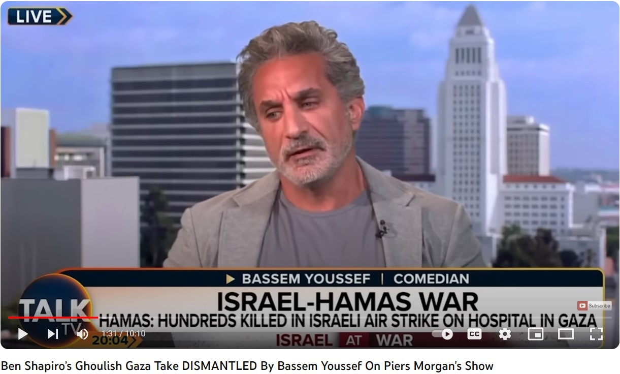 Ben Shapiro’s Ghoulish Gaza Take DISMANTLED By Bassem Youssef On Piers ...